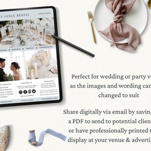 Event Venue Rental Flyer, Editable Canva Template, Wedding Venue Hire ...
