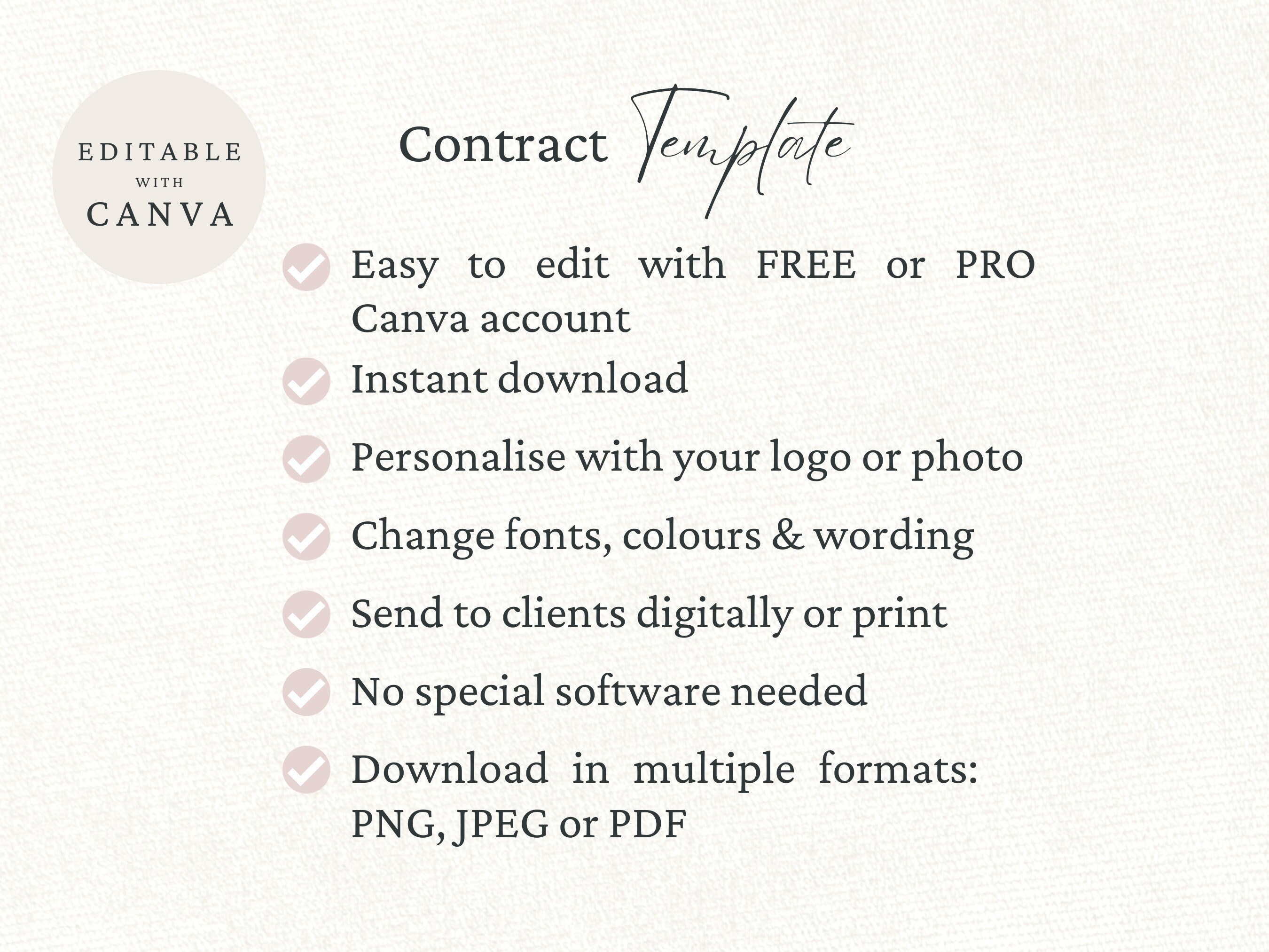 Wedding Officiant Contract, Editable Canva Template, Pricing Services ...