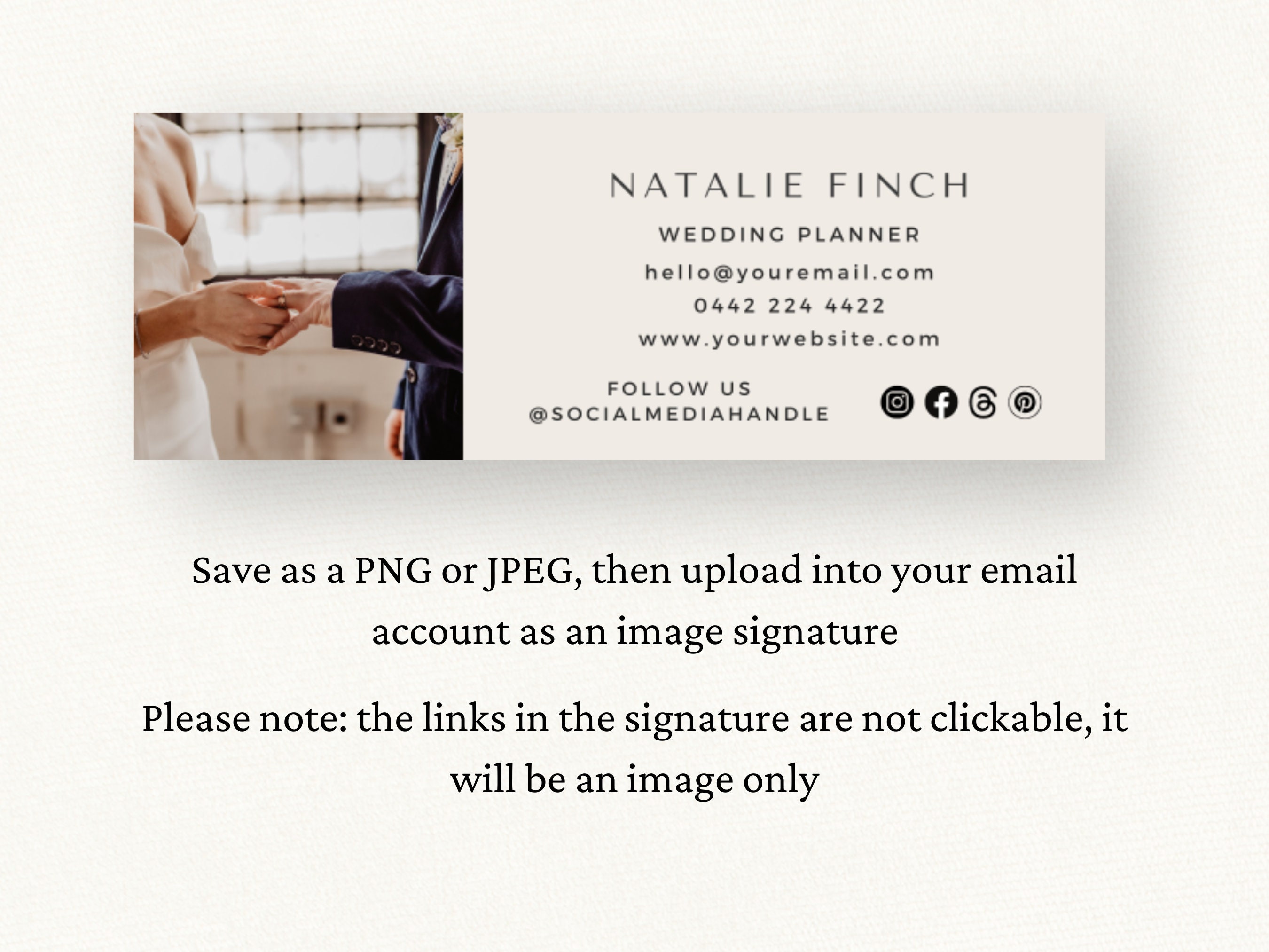 Wedding Planner Email Signature Template, Editable Canva Template ...