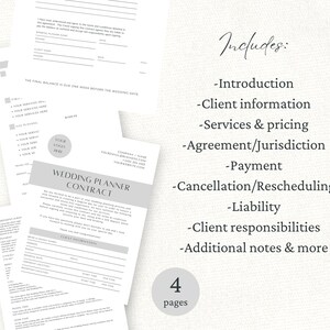Wedding Planner Contract Template, Event Planning Agreement, Editable ...
