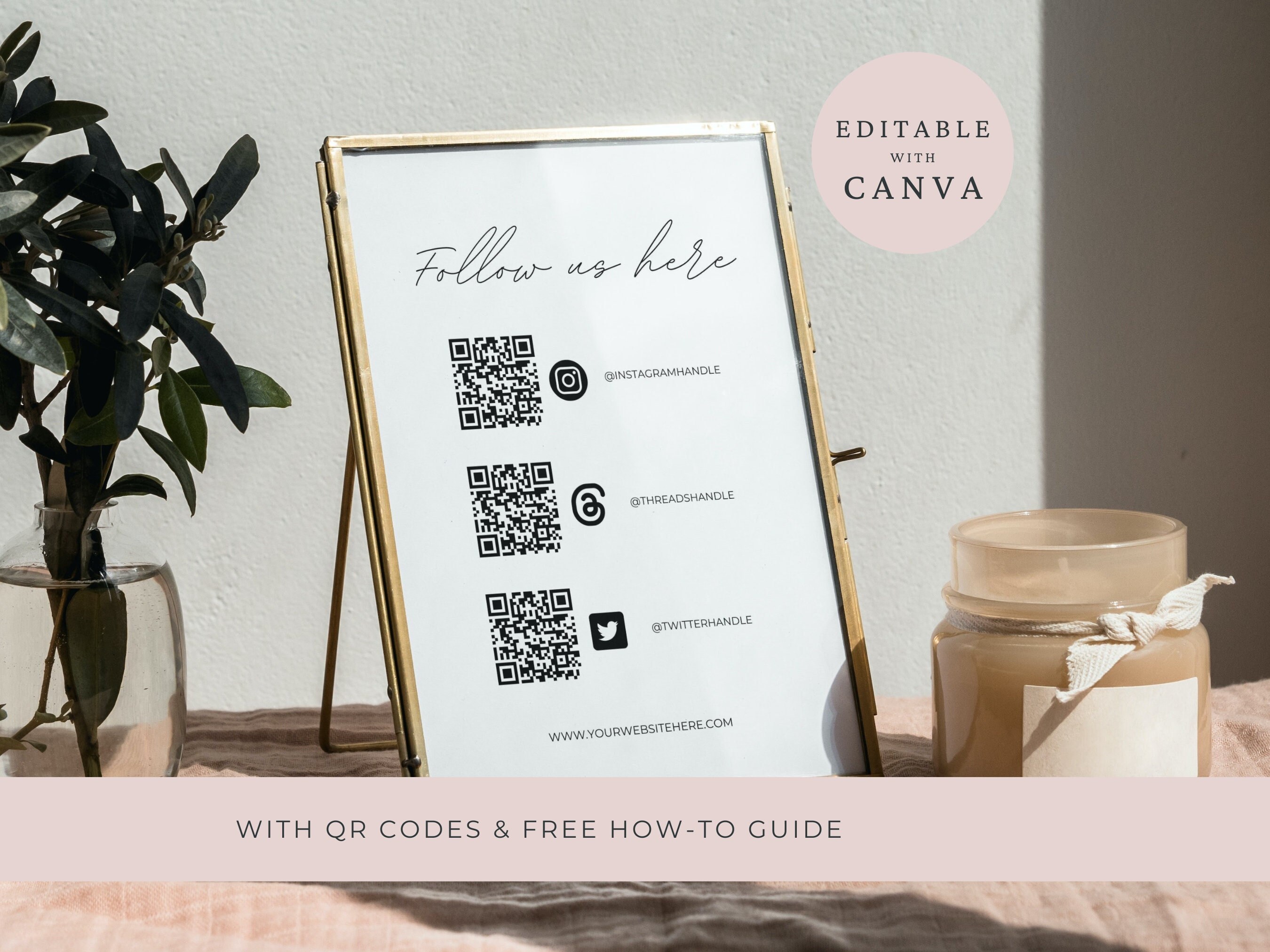 Plantilla de código QR de firma de redes sociales, conéctese con ...