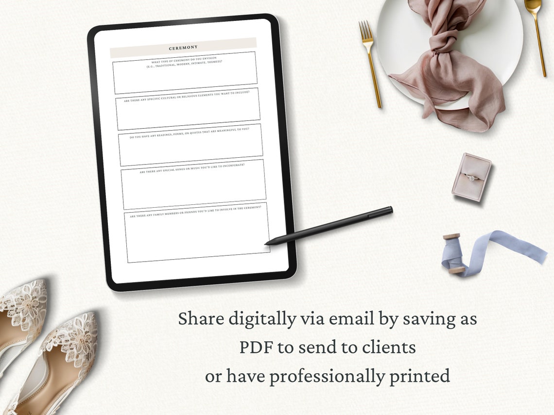 Wedding Celebrant Client Questionnaire, Editable Canva Template ...
