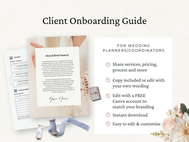 Wedding Planner Client Onboarding Guide, Wedding Pricing Brochure ...