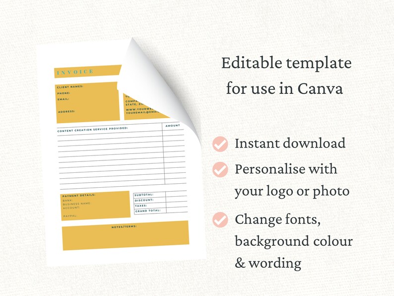 Wedding Content Creator Invoice, Canva Template, Event Planner Order ...