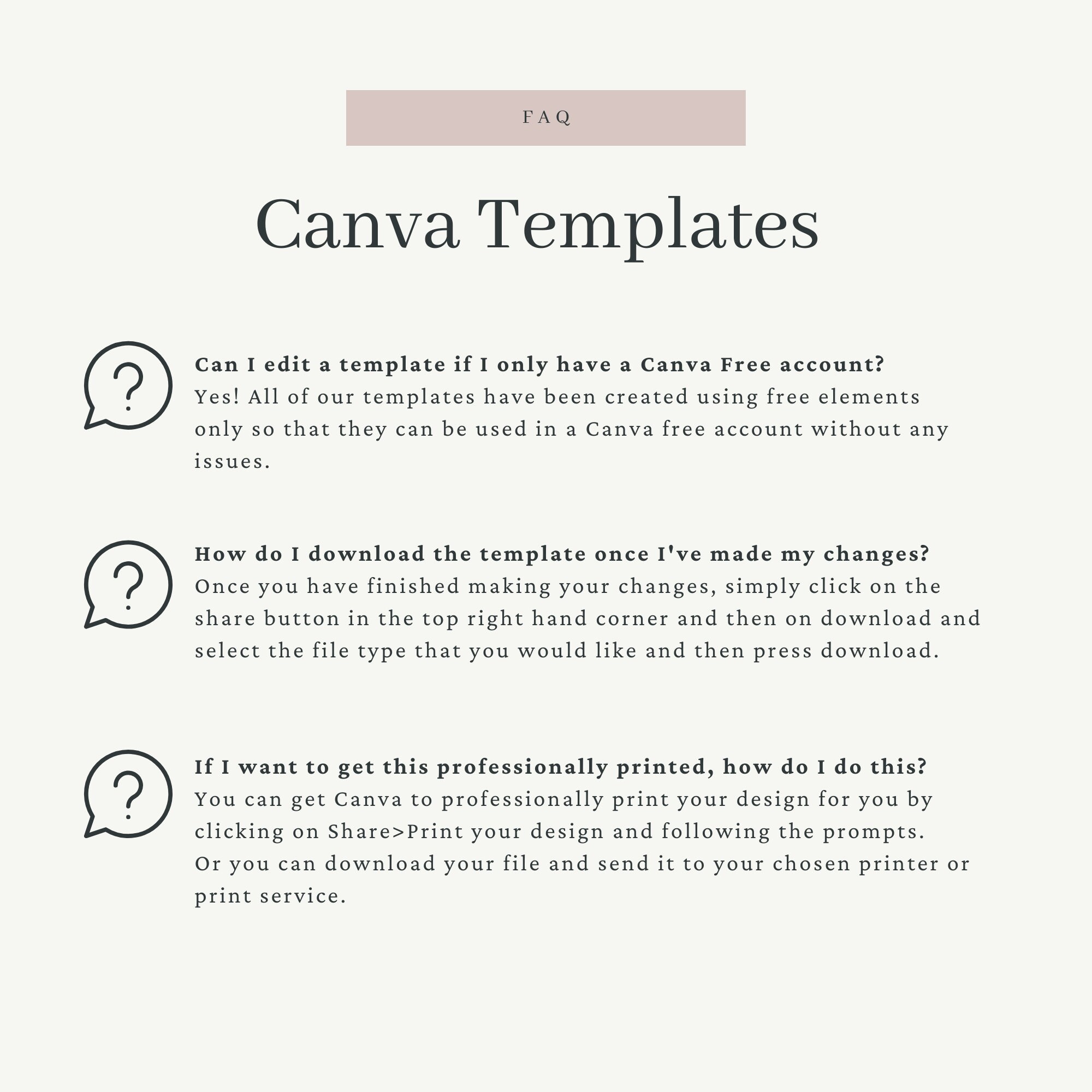 Business Letterhead Canva Template for Florists, Custom Company Letter ...