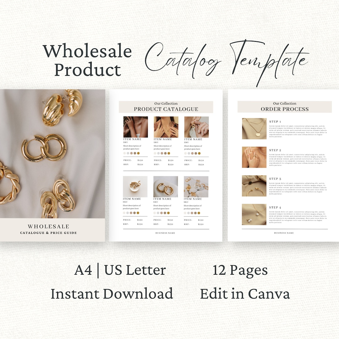 Wholesale Product Catalogue Template Canva, Business Pricing Catalog, Editable Line Sheet ...