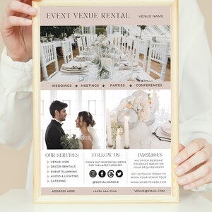 Event Venue Rental Flyer Canva Template, Wedding Venue Hire Advert ...