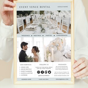 Event Venue Rental Flyer, Editable Canva Template, Wedding Venue Hire ...
