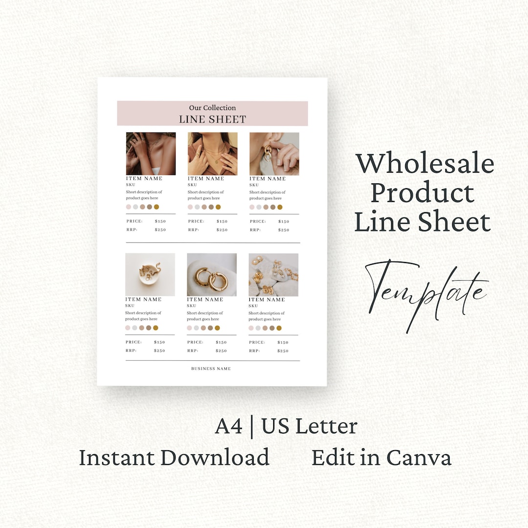 Wholesale Line Sheet Canva Template, Wholesale Product Price Sheet, Pricing Catalog, Candles ...