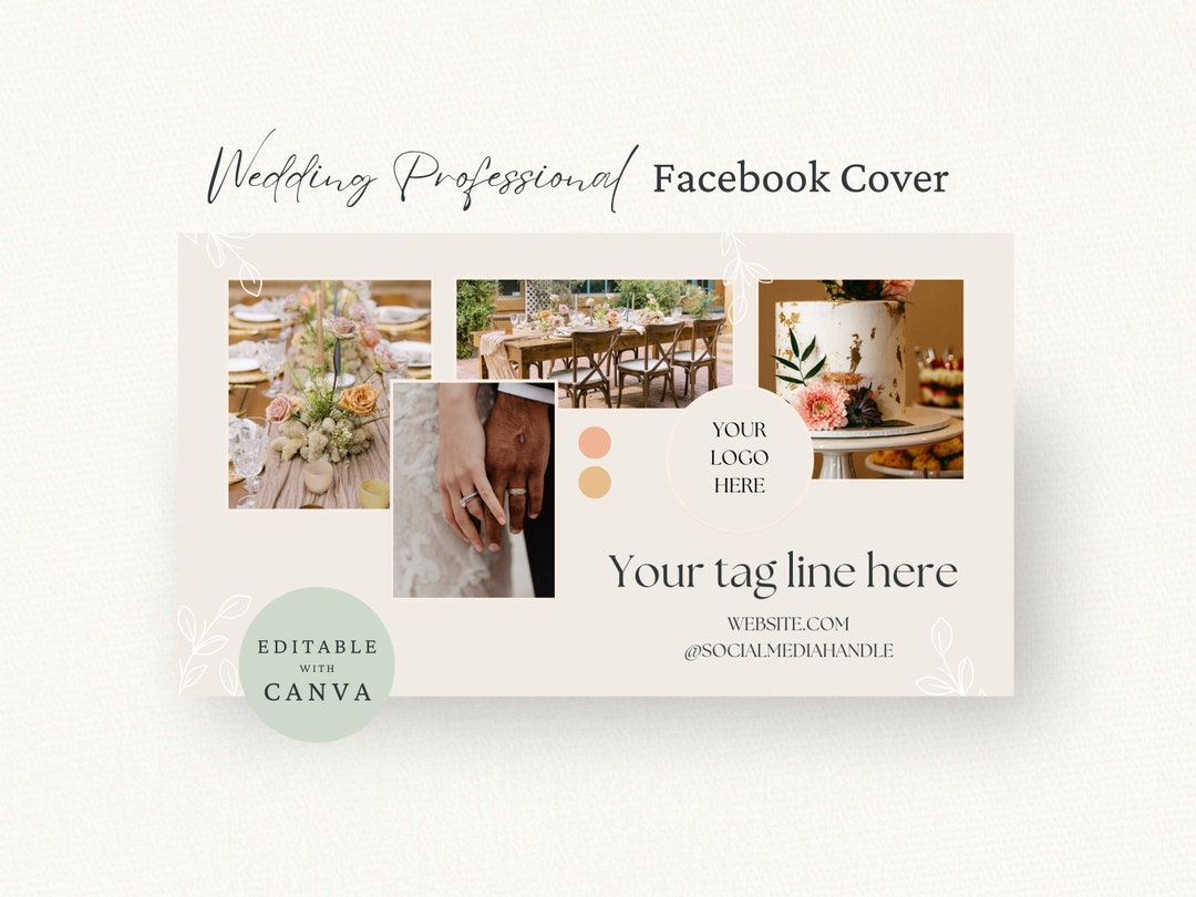 Wedding Planner Facebook Cover Template, Editable Canva Template ...