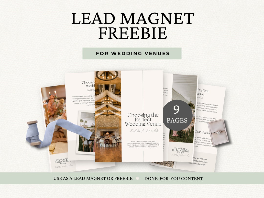 Wedding Venue Lead Magnet Ebook, Editable Canva Template, Event Planner ...