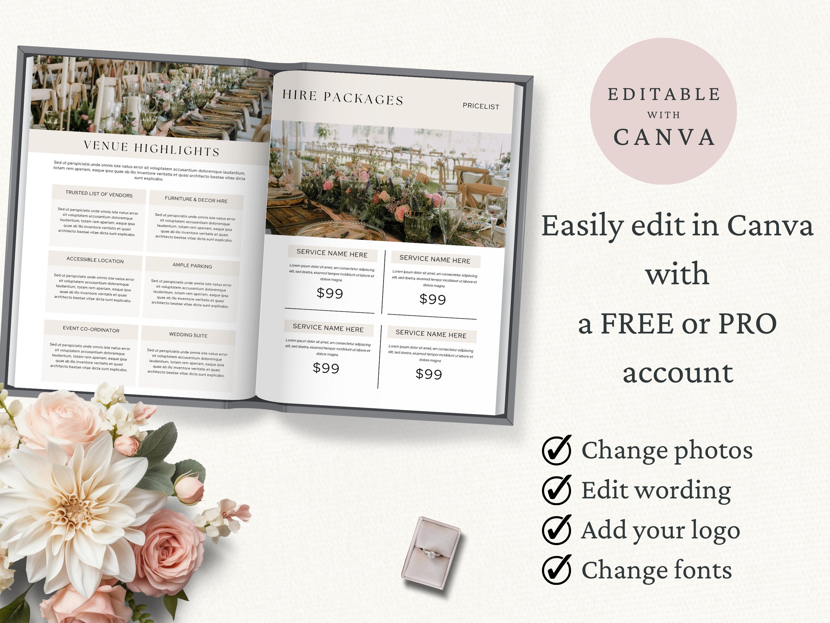 Event Venue Rental Guide Canva Template, Wedding Venue Welcome Guide ...
