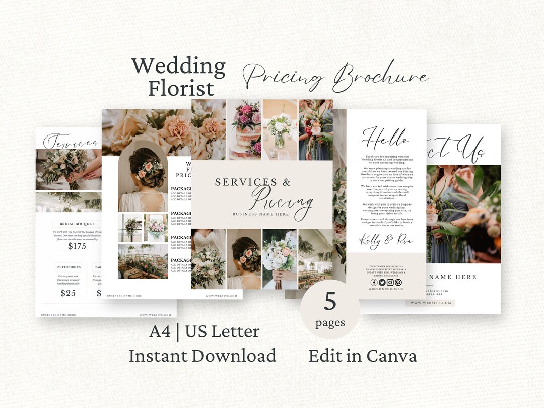 Wedding Florist Pricing Guide Canva Template, Wedding Flowers Price ...