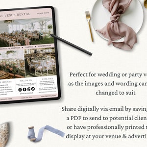 Event Venue Rental Flyer, Editable Canva Template, Wedding Venue Hire ...