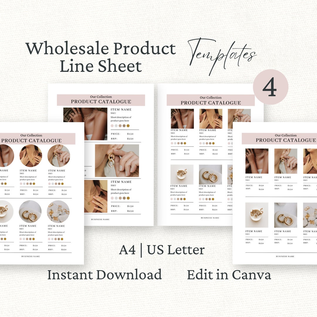 Wholesale Line Sheet Template, Canva Price List, Product Pricing ...