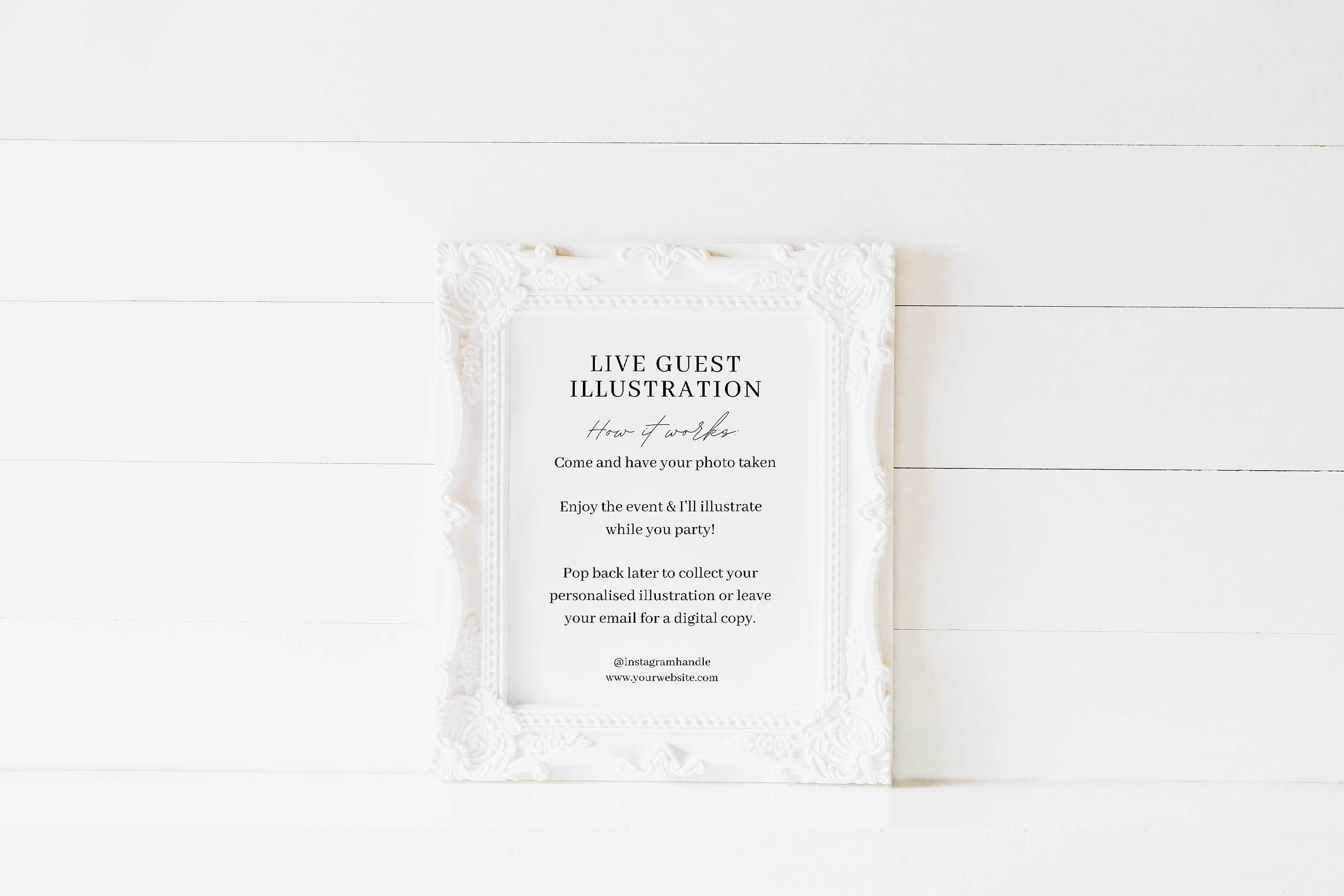 Live Guest Illustrator Sign Canva Template, Editable Wedding ...