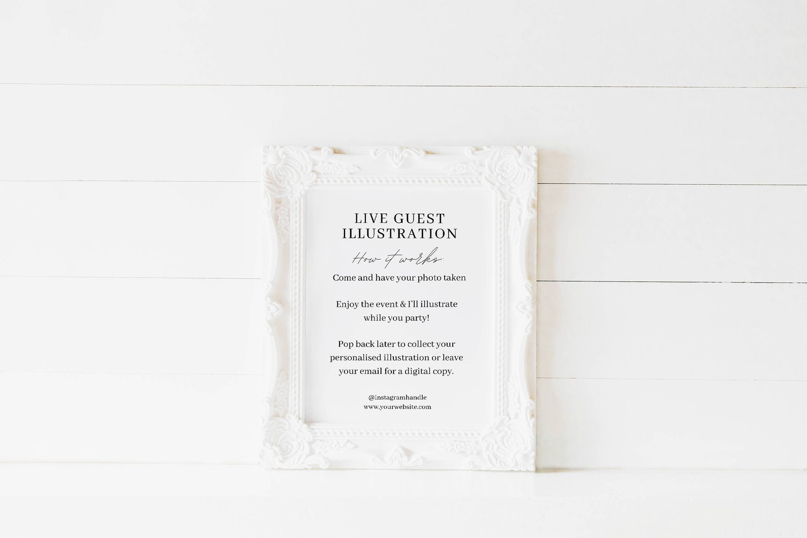 Live Guest Illustrator Sign Canva Template, Editable Wedding ...