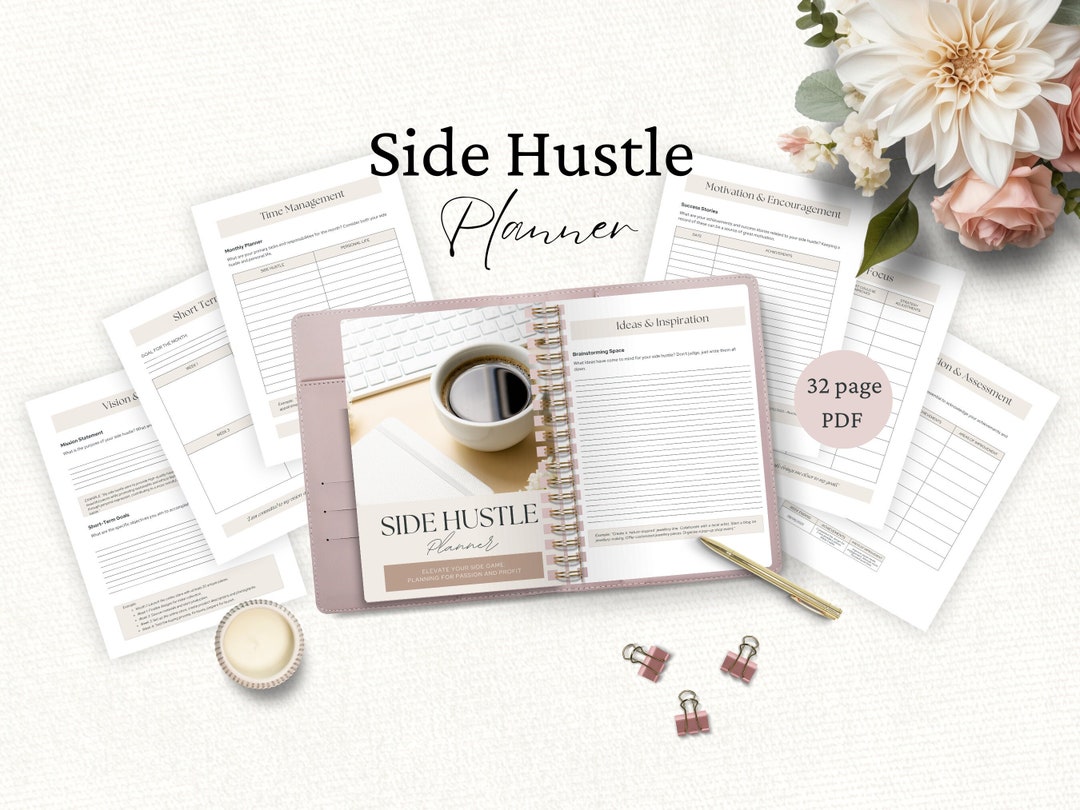 Side Hustle Planner, Printable Business Startup Workbook, Entrepreneur ...