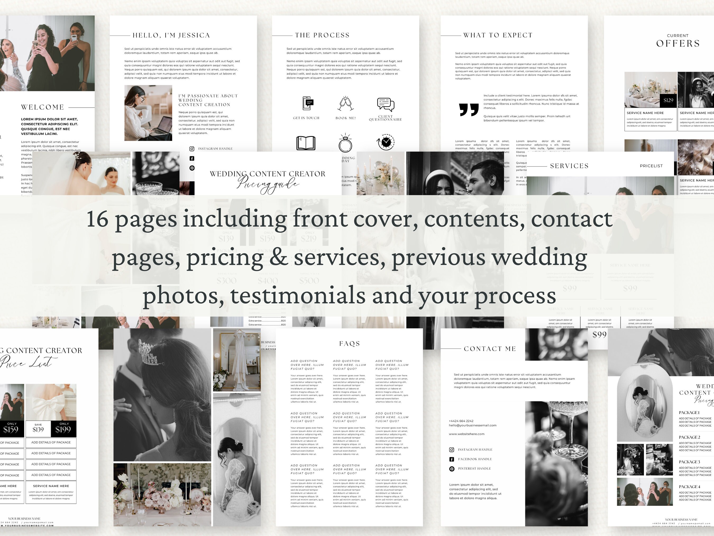 Wedding Content Creator Pricing Guide Template, Wedding Client Price ...