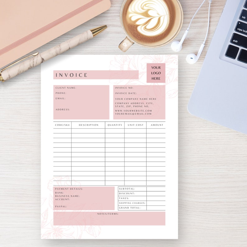 Florist Invoice Canva Template, Wedding Florist Order Form, Editable ...