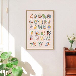 Set of 4 Cute Kid Alphabet Abc Art Print | Nursery Children Poster ...