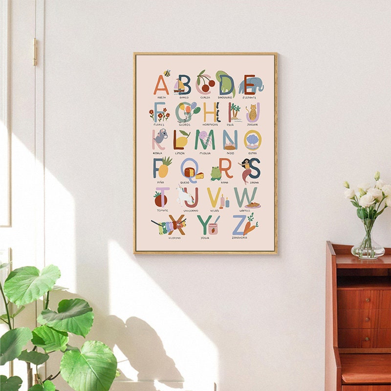 Set of 4 Cute Kid Alphabet Abc Art Print Nursery Children - Etsy