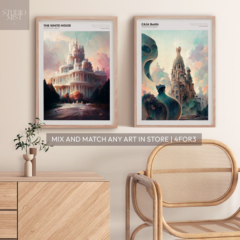 The White House Print Reimagined | Famous Iconic Architecture Frame ...