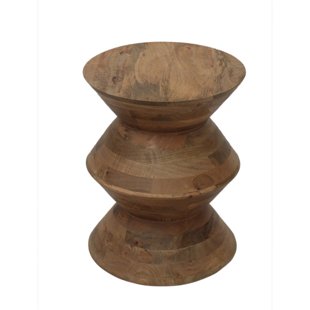 Solid Wood Stool, Drum Stool, Round Stool Mango Wood Sitting Stool ...