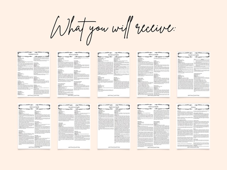 Druid Spell List for Dungeons and Dragons 5e - Etsy