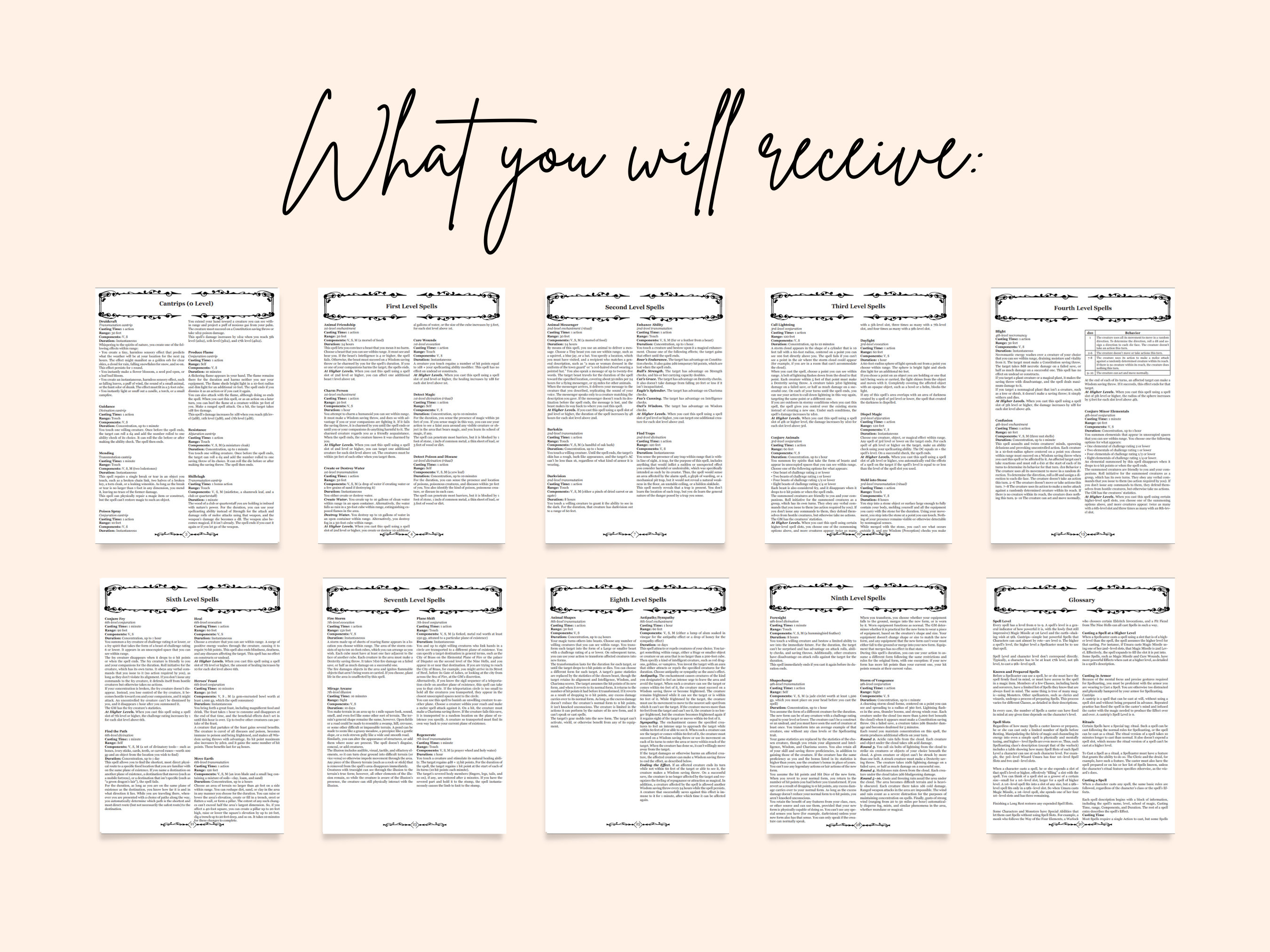 Druid Spell List for Dungeons and Dragons 5e - Etsy
