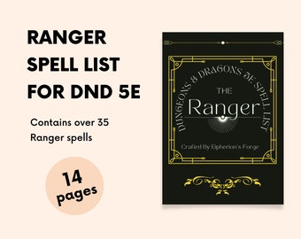 Druid Spell List for Dungeons and Dragons 5e - Etsy