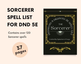 Bard Spell List for Dungeons and Dragons 5e - Etsy