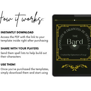 Bard Spell List for Dungeons and Dragons 5e - Etsy