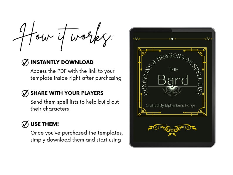 Bard Spell List for Dungeons and Dragons 5e - Etsy