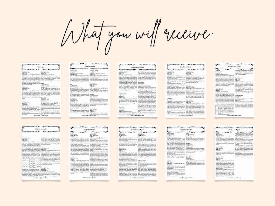 Bard Spell List for Dungeons and Dragons 5e - Etsy