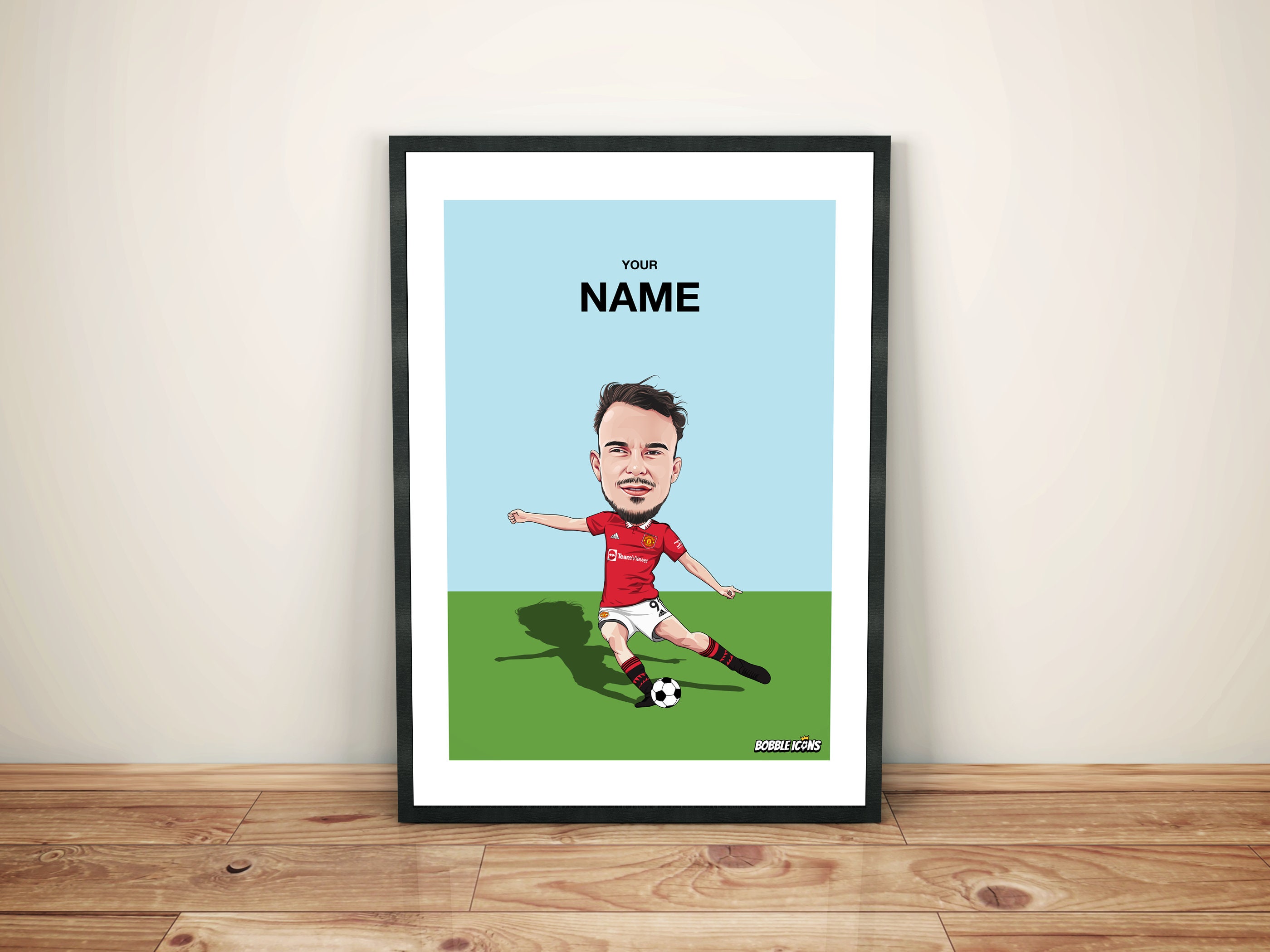 Personnalisé Manchester United Print Custom Man Utd Poster Cartoon ...