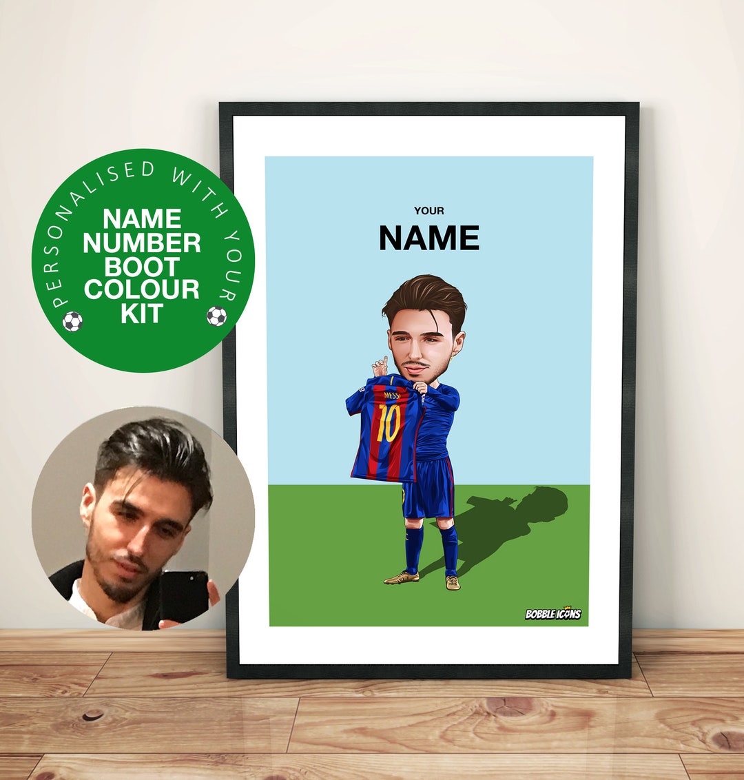 Personalised Football Poster, Custom Football Print, FC Barcelona ...