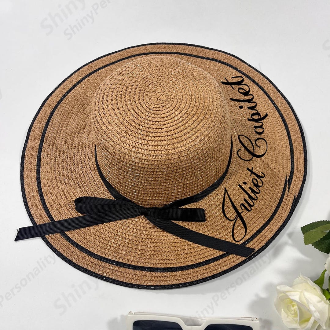 Custom Bride Sun Hat / Summer Wide Brim Straw Hat / Visor Hats for ...