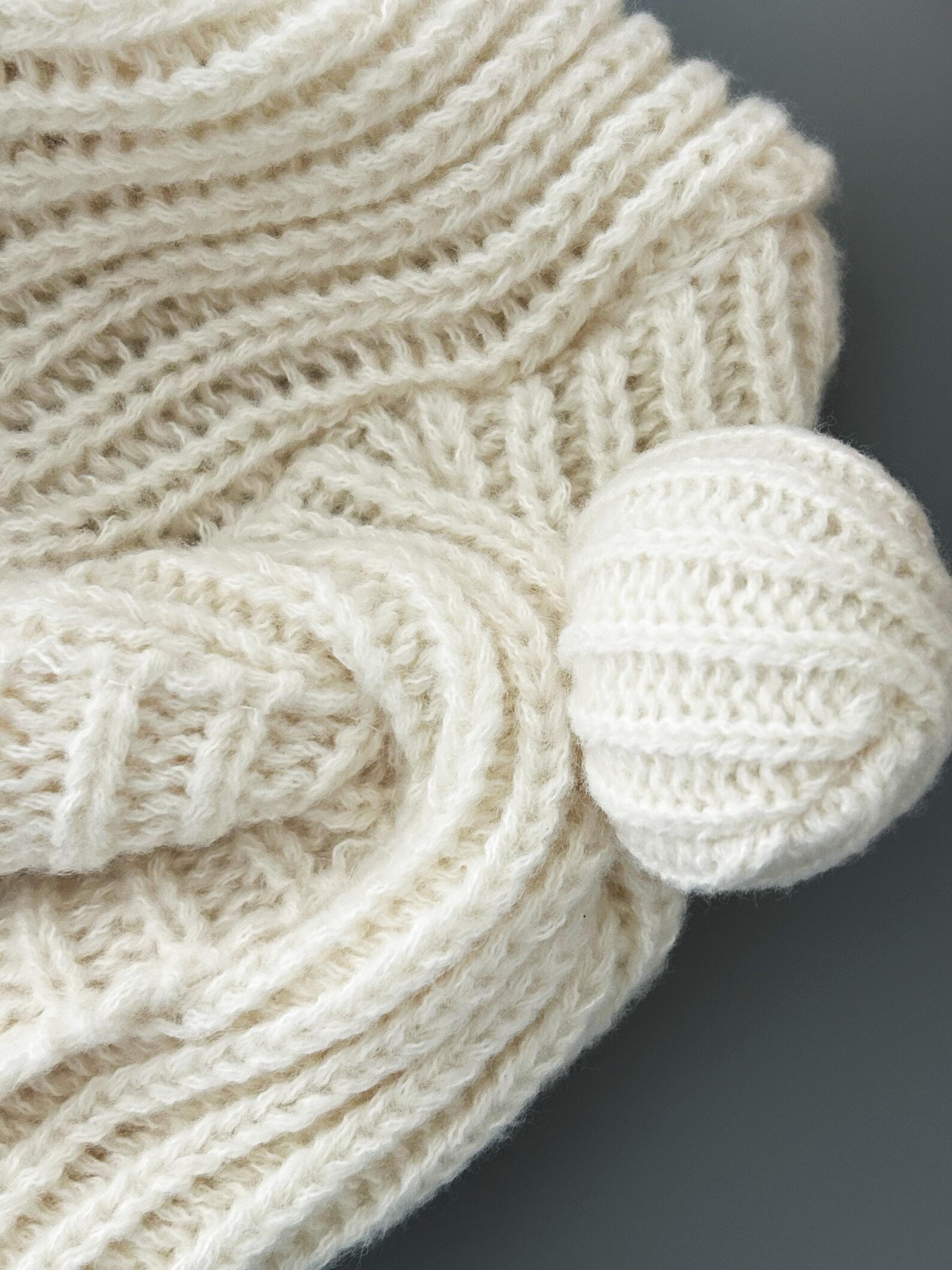 Cute Bear Hat / Warm Woolen Cap / Neck Cap / Ear Protection Knitted Cap ...