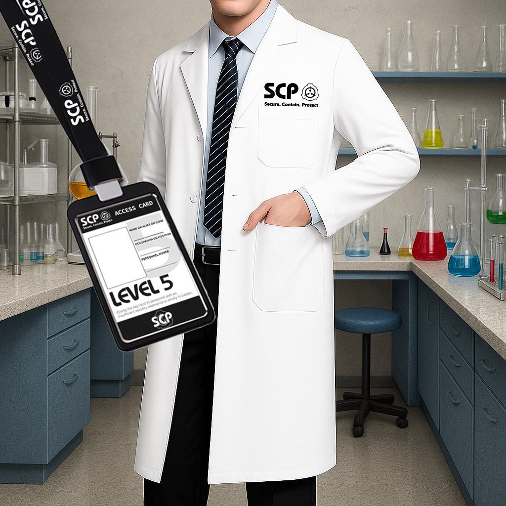SCP Dr. Bright Lab Coat Cosplay Costume – SCP Foundation Scientist ...