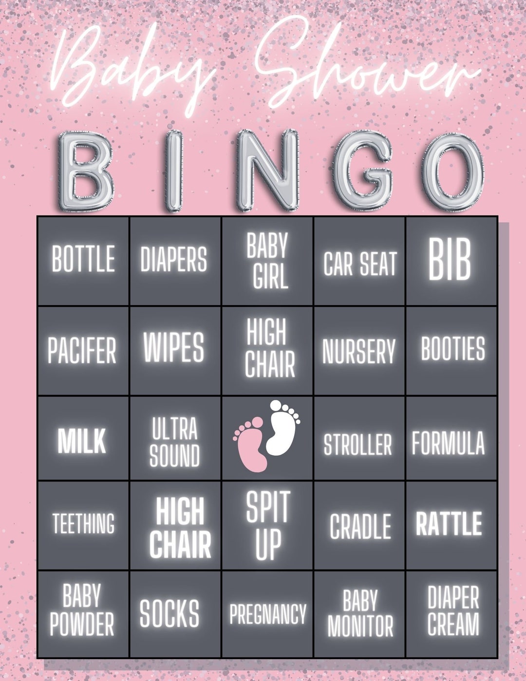 Baby Shower Bingo Template Add Fun and Laughter to the Celebration - Etsy
