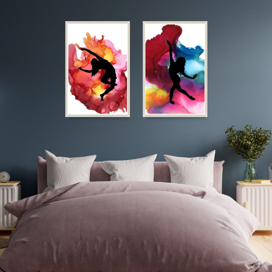 Dance Poster, Set of 2 Prints, Dance Art, Large Art, Dancer Wall Art ...