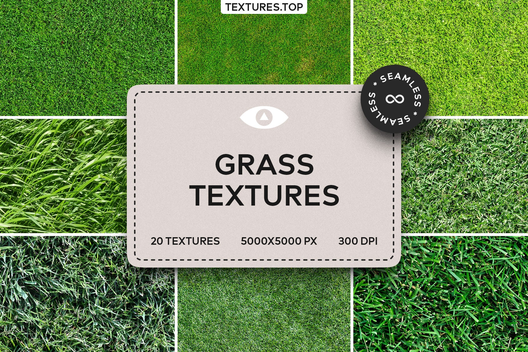 Seamless Grass Digital Textures, Background Pattern Collection, Instant Download, Printable ...