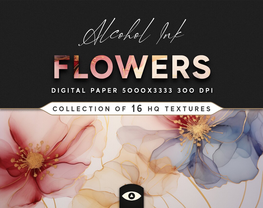 Alcohol Ink Flowers Digital Textures, Background Pattern Collection ...