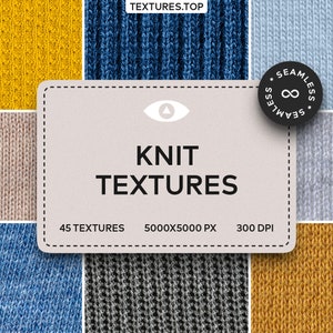 Seamless Knit Digital Textures, Background Pattern Collection, Instant ...