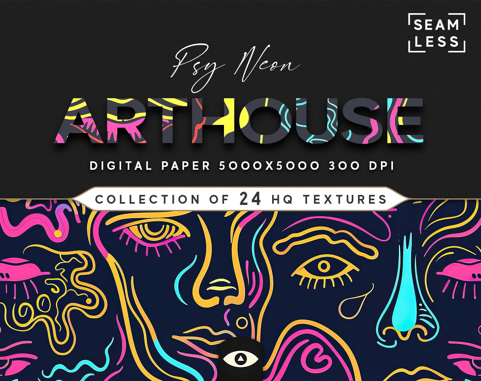 Psy Neon Arthouse Seamless Texture Pack: Illuminate Your Projects With Vibrant, Artistic ...