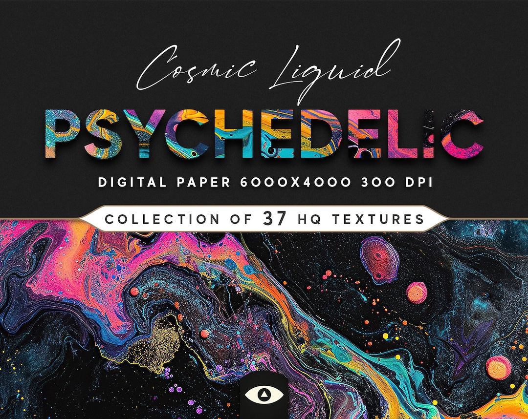 Paquete de textura psicodélica líquida cósmica: diseños vibrantes ...