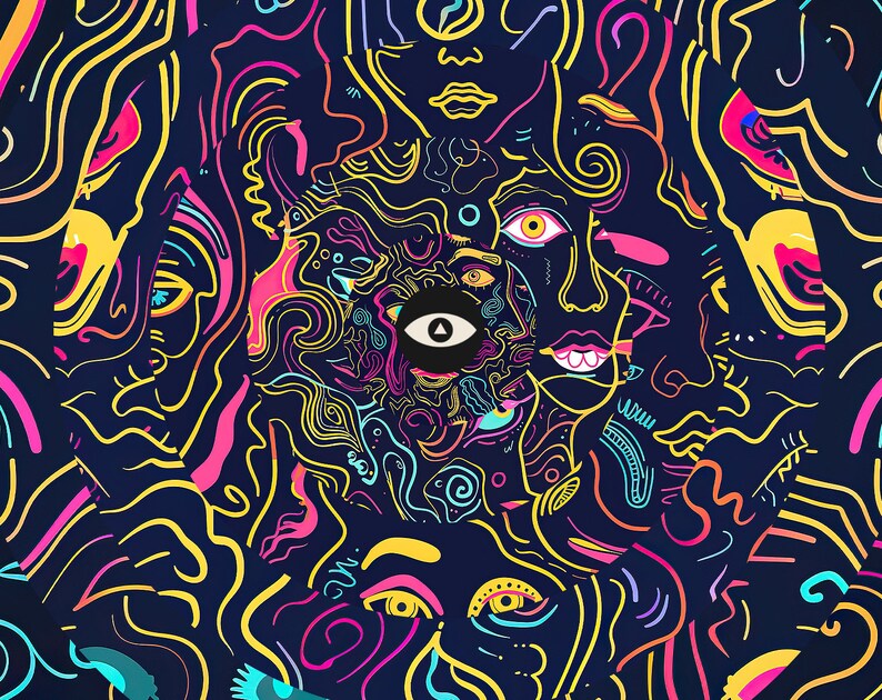 Psy Neon Arthouse Seamless Texture Pack: Illuminate Your Projects With ...