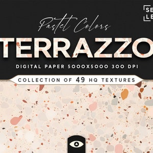 Pastel Colors Terrazzo Texture Pack, Chic and Modern Digital ...