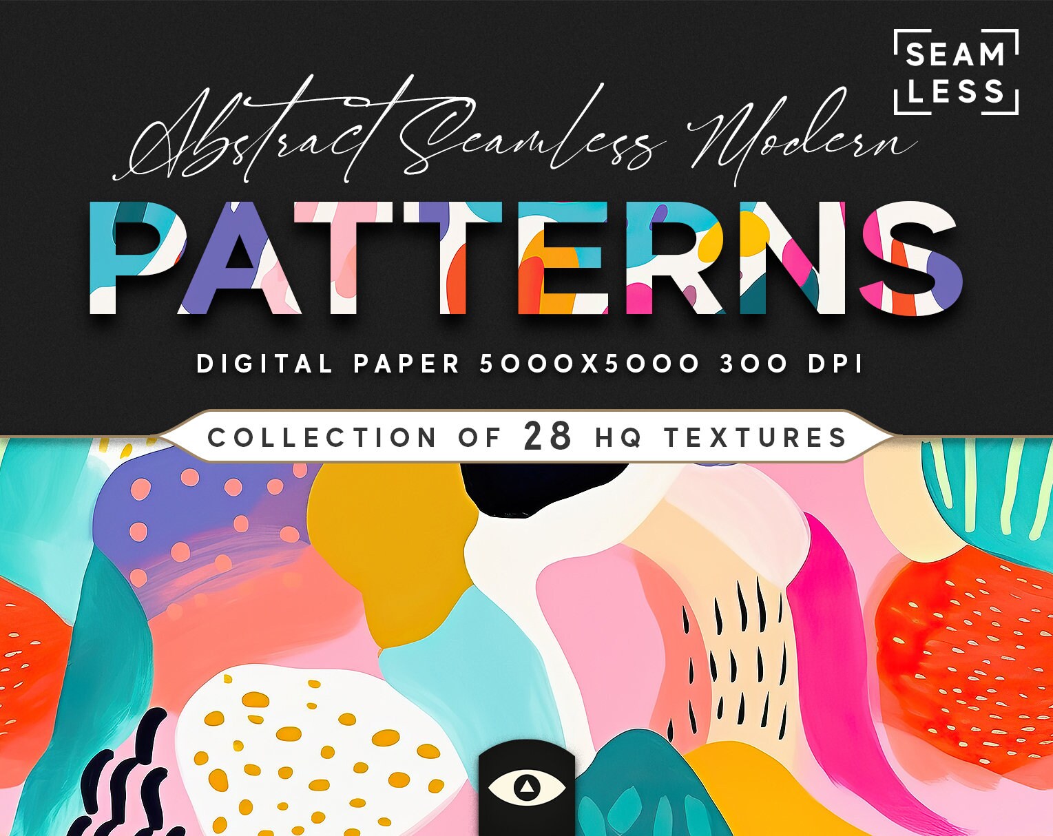 Abstract Seamless Modern Patterns Texture Pack, Dynamic Prints, Pattern ...